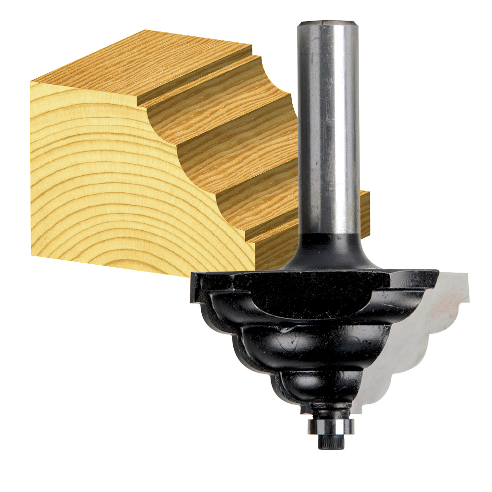2 Flute Triple Cove Bit with Ball Bearing Guide Carbide Tipped